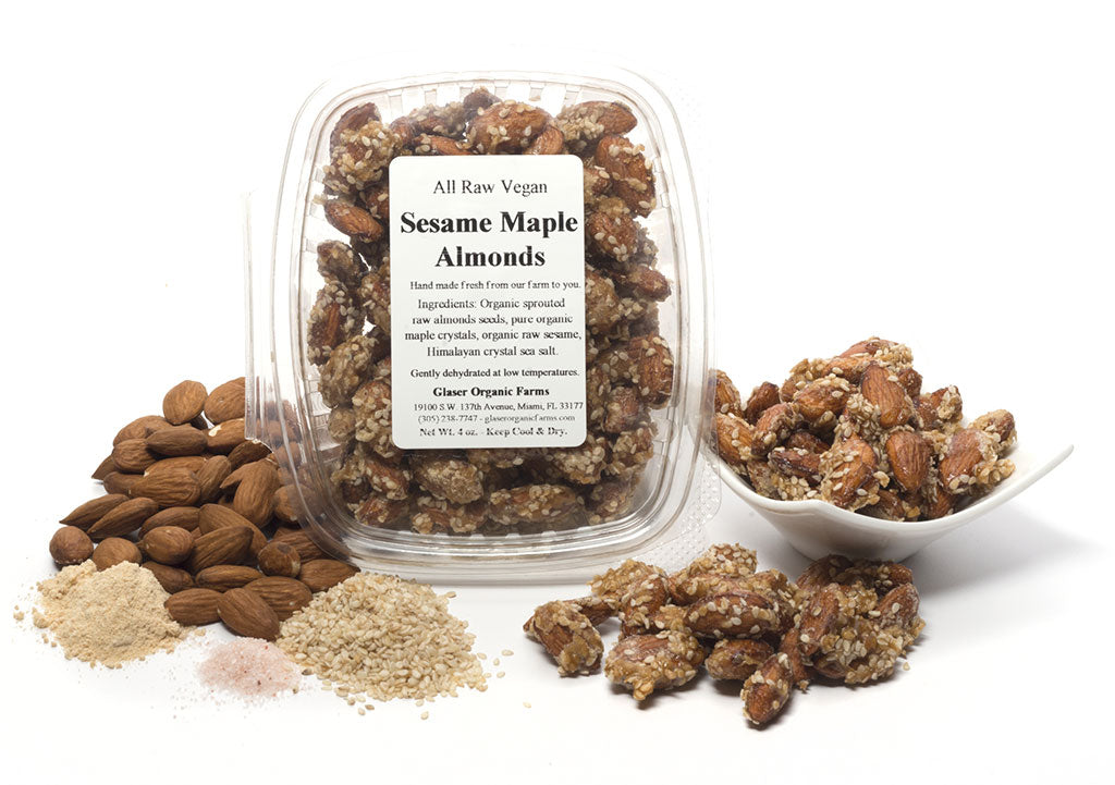 Sesame Maple Almonds Raw Vegan Organic Sprouted Nuts